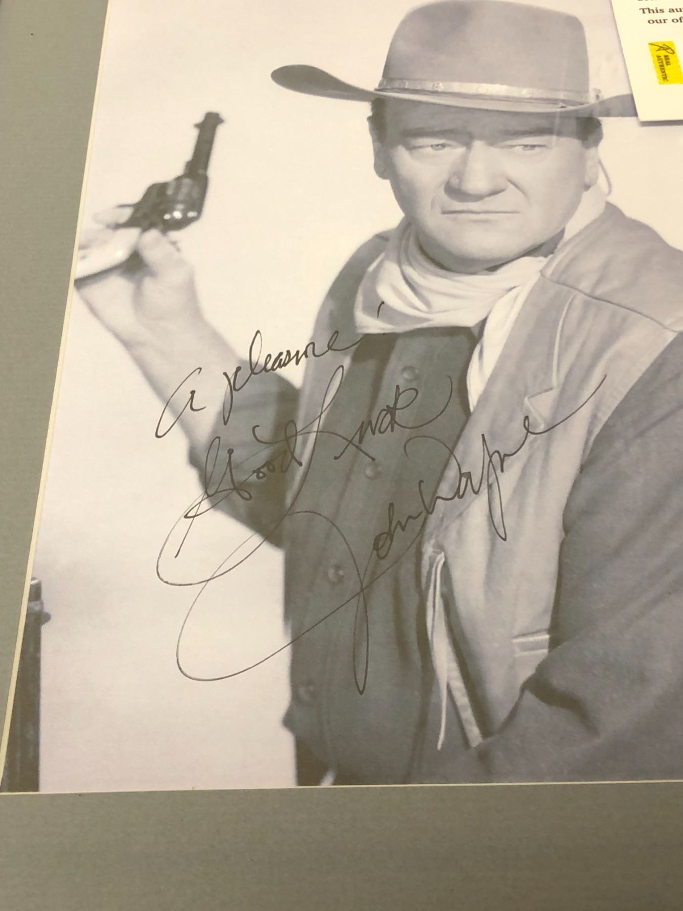 Framed "John Wayne" Signed Picture w/COA from Real Authentic