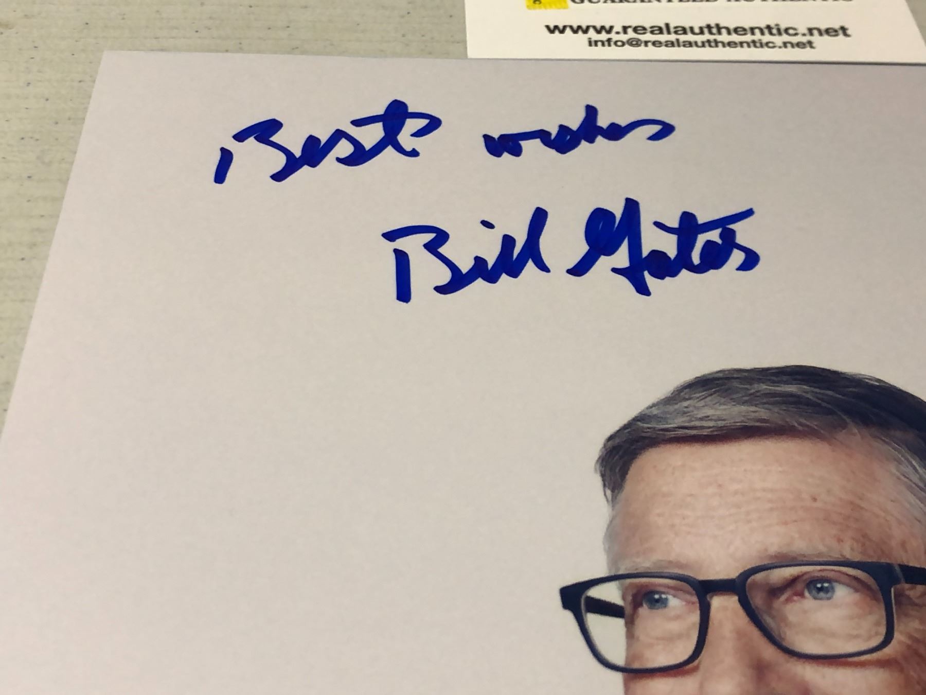 "Bill Gates" Signed Print w/COA from Real Authentic