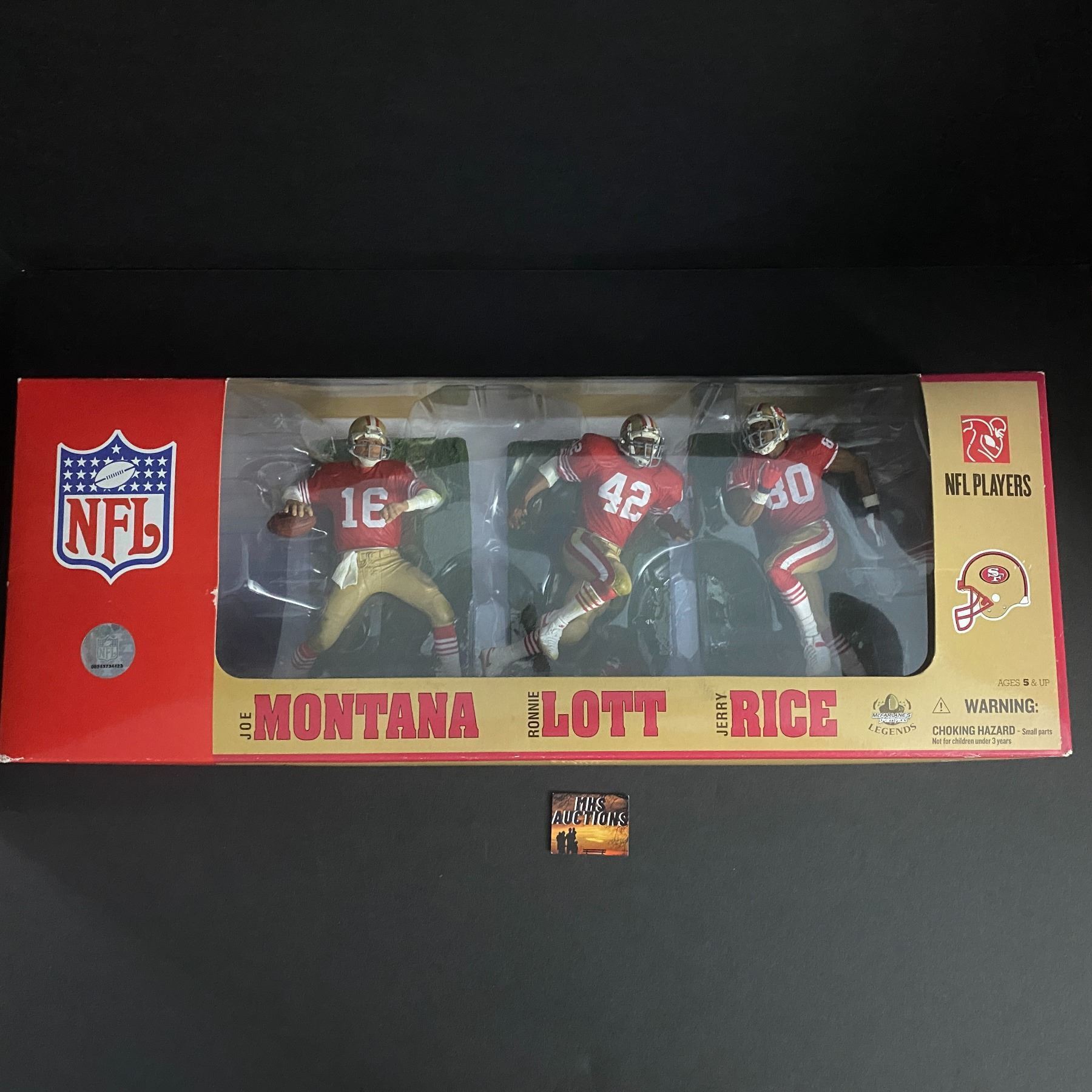 SAN FRANCISCO 49ERS RARE 3 PACK MCFARLANE JOE MONTANA,JERRY RICE,RONNIE ...