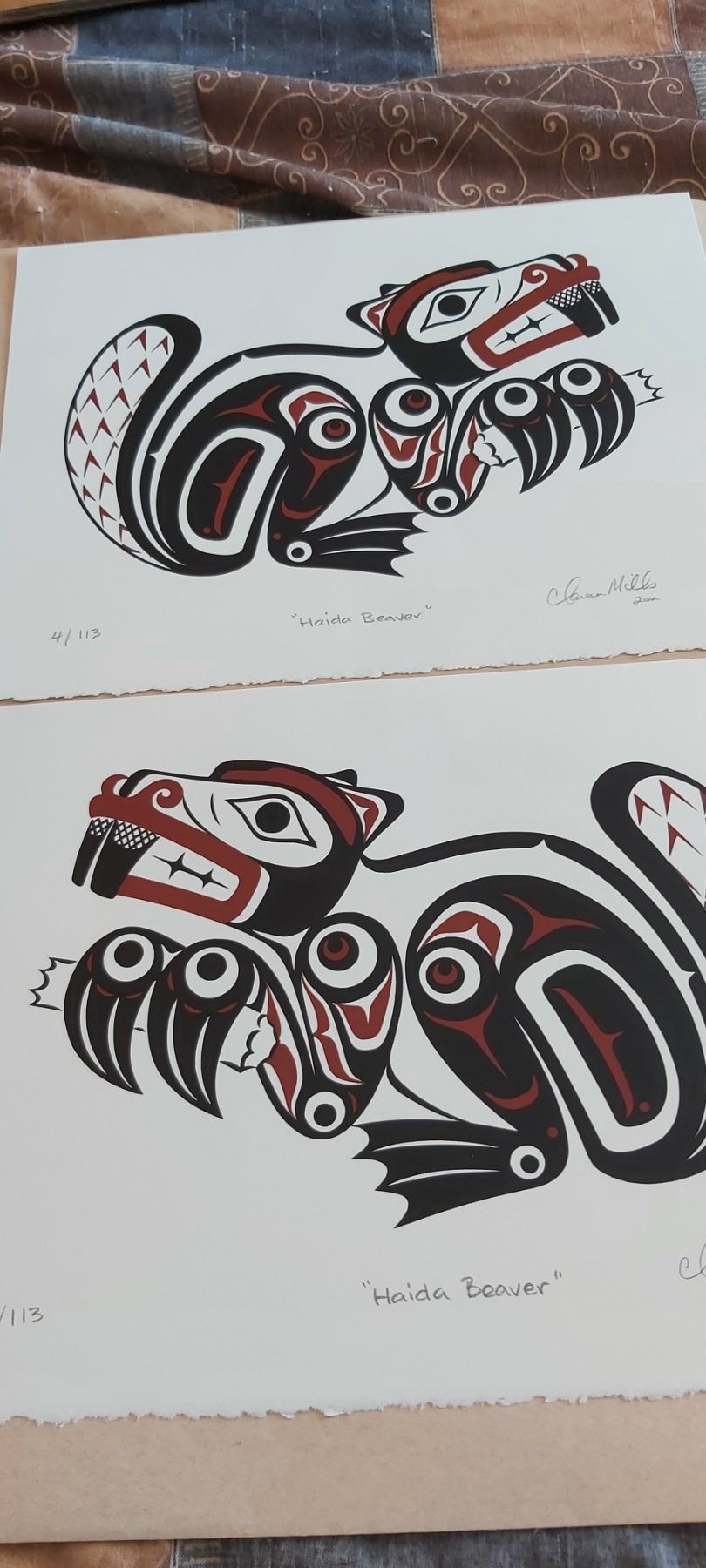 Double Print Set - Haida Beaver - Limited Edition Prints by Clarence Mills