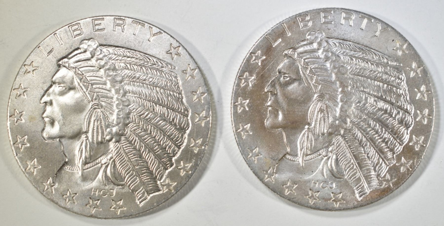 2 1OZ SILVER INDIAN ROUNDS