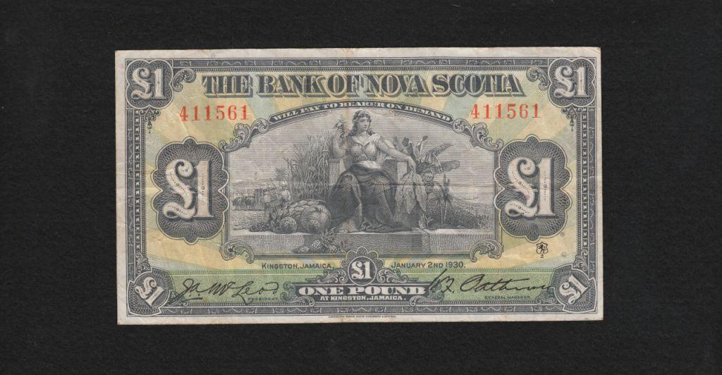 1930 Bank Of Nova Scotia One Pound 1930-bank-of-nova-scotia-one-pound