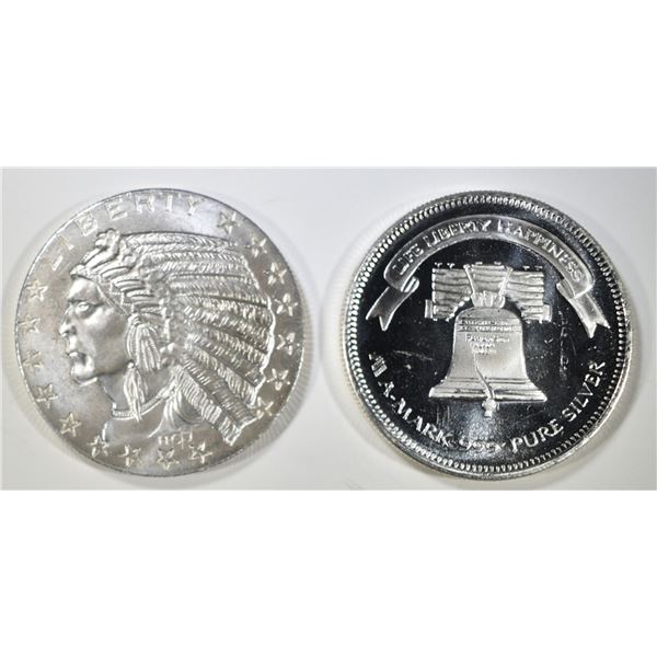 2 1 OZ SILVER ROUNDS