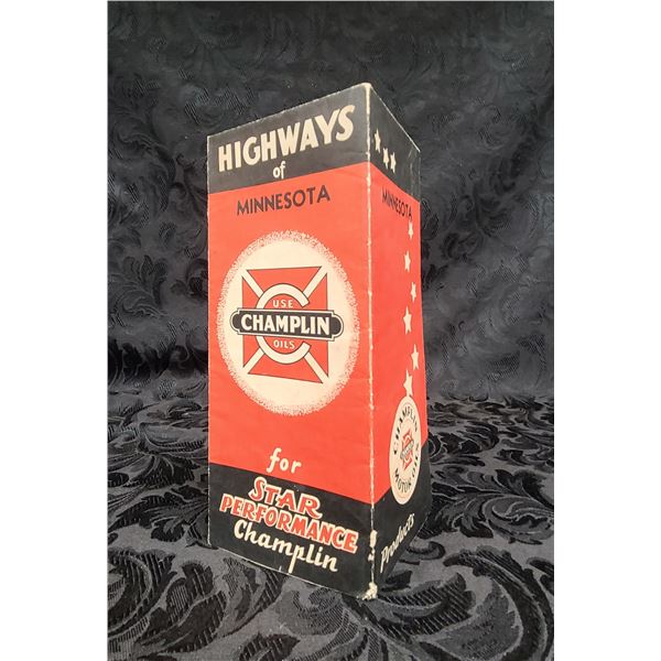 1937 CHAMPLIN MOTOR OILS ROAD MAP