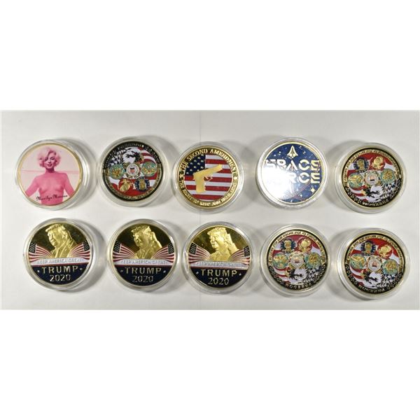 LOT OF 10 NOVELTY COINS/TOKENS