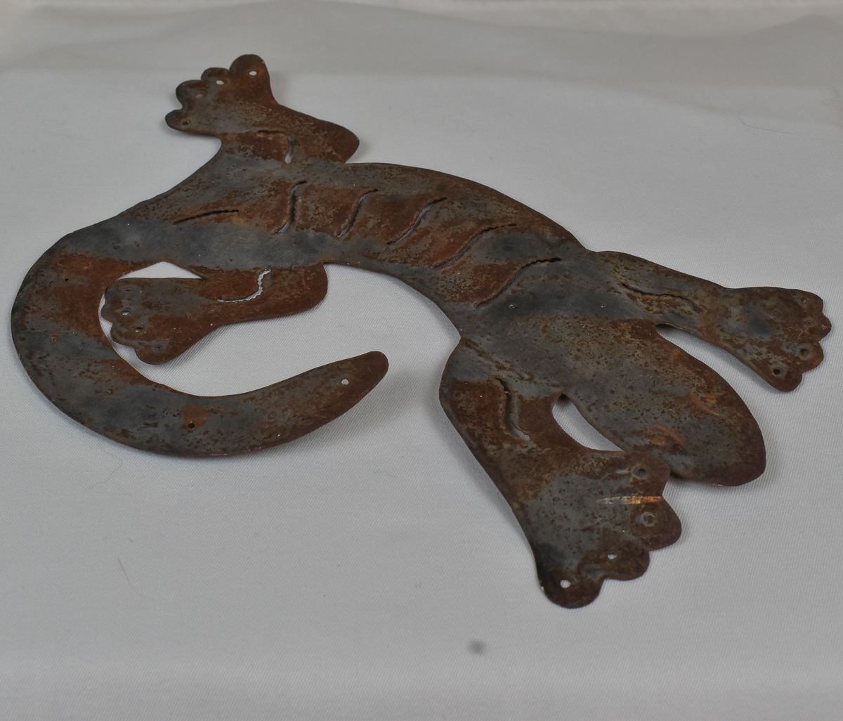 Rustic Mexican Pierced Tin Lizard Wall Art