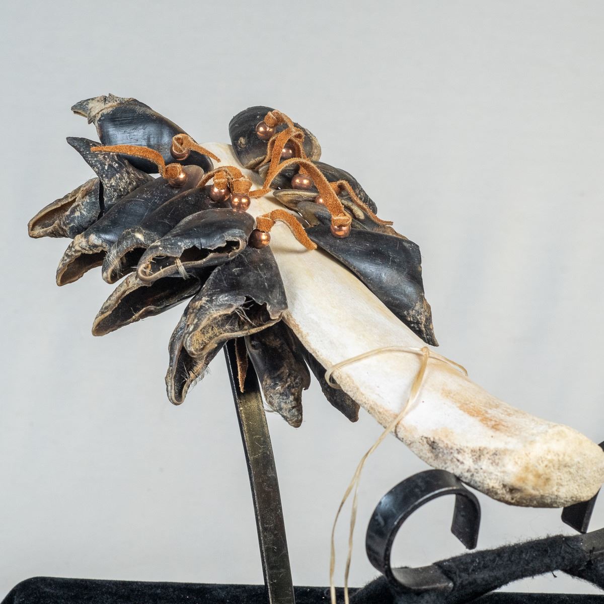 Picuris Pueblo Bone and Deer Hooves Rattle, Rael