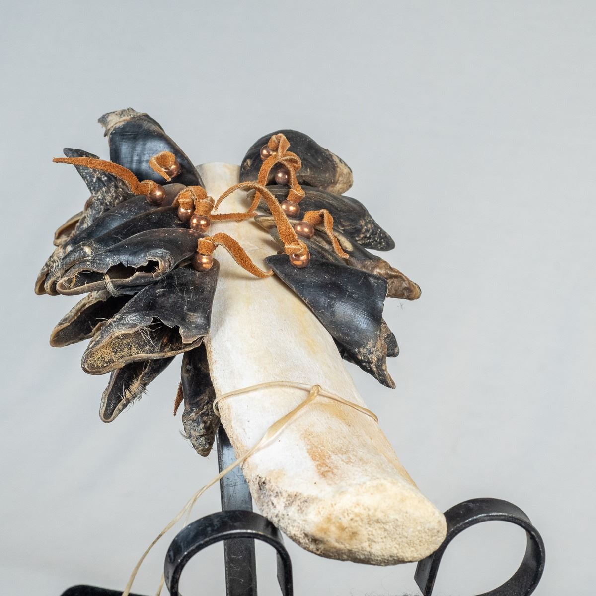 Picuris Pueblo Bone and Deer Hooves Rattle, Rael