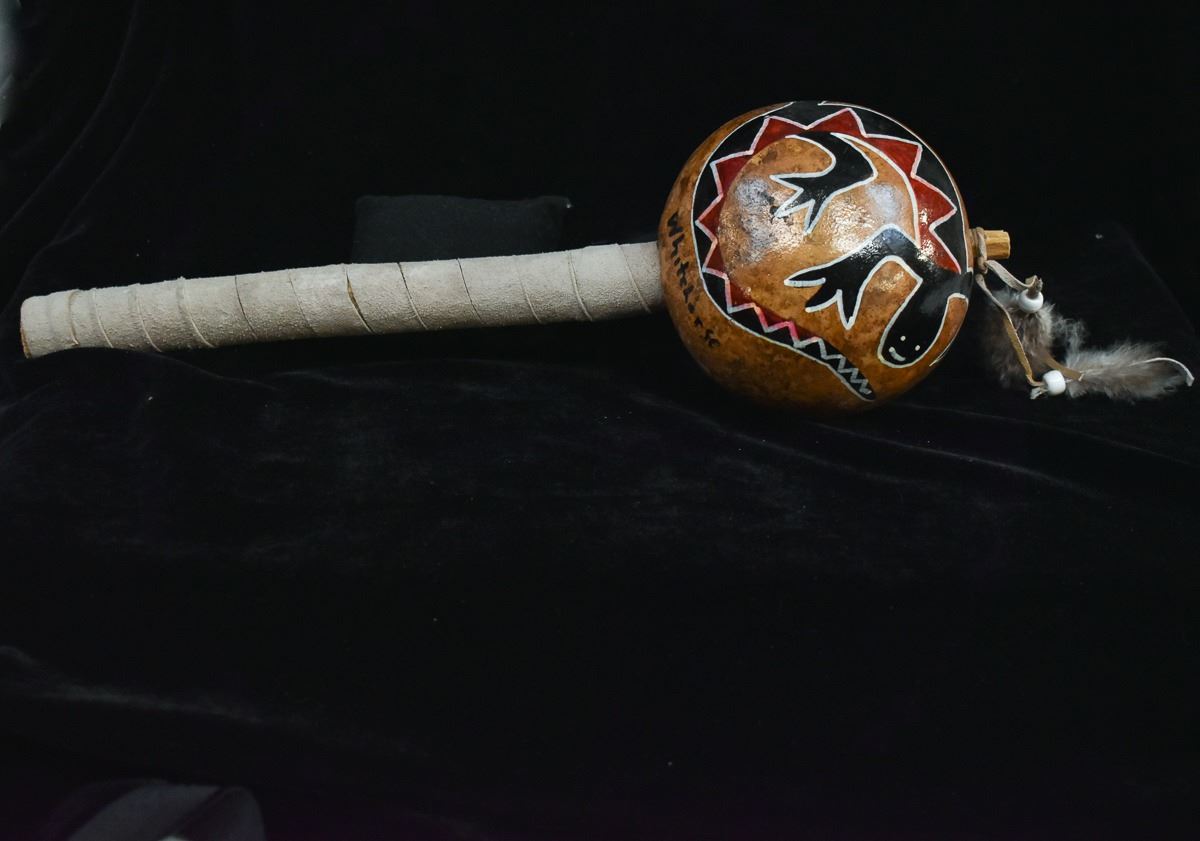 Mescalero Apache Gourd Rattle by Pete Whitehorse