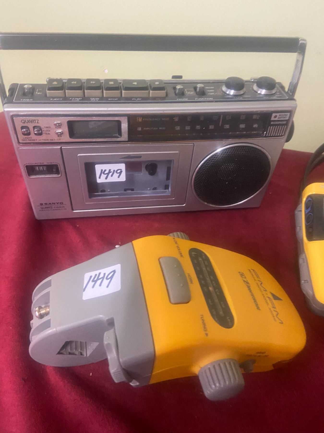 3 Pc- Cassette Player, Sony Walkman, & Bicycle Radio - Schmalz Auctions