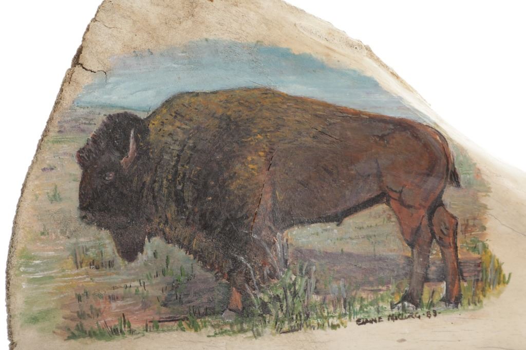 Scapula Bone Art Painting Of Bison, Elaine McClurg