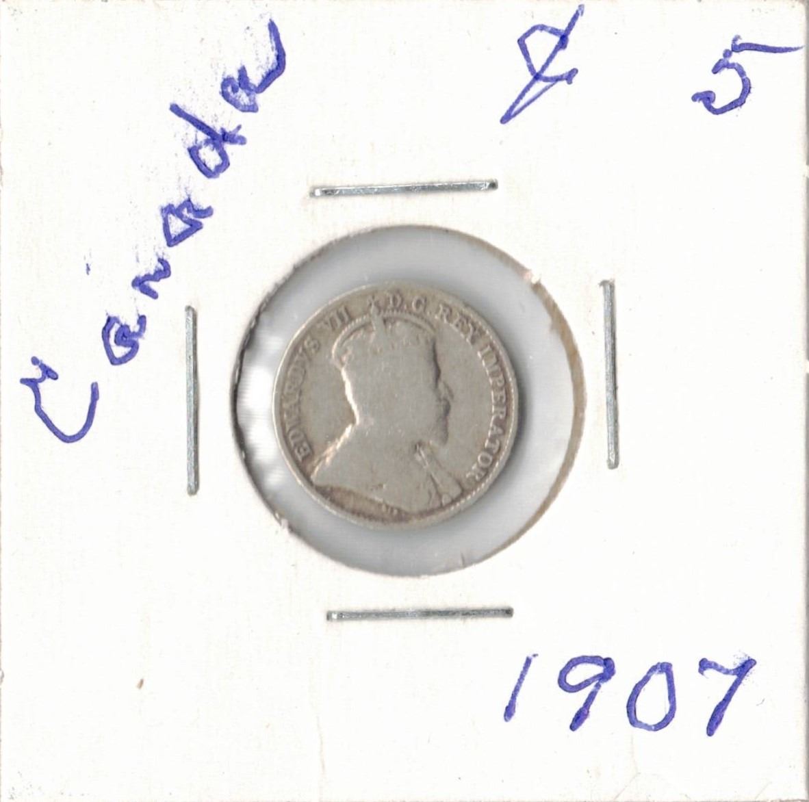 1907 Canadian Silver Five Cent
