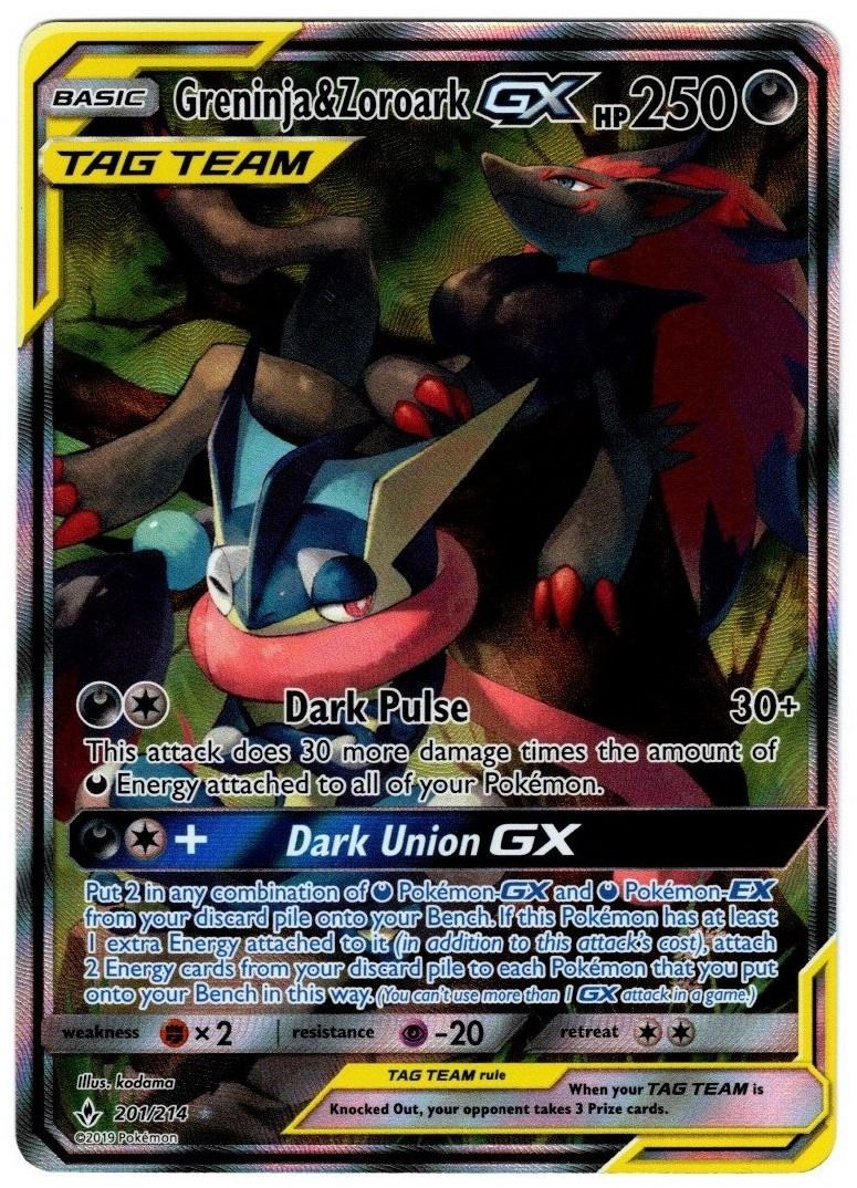 Pokemon - Greninja & Zoroark GX Full Art Tag Team NMT-MT
