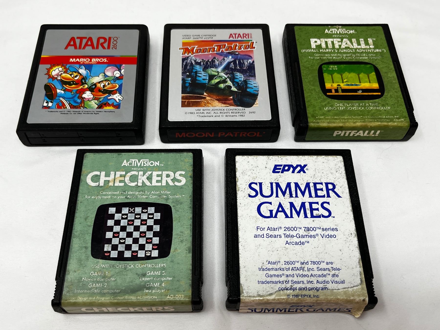 Group of 5 vintage ATARI Game Cartridges