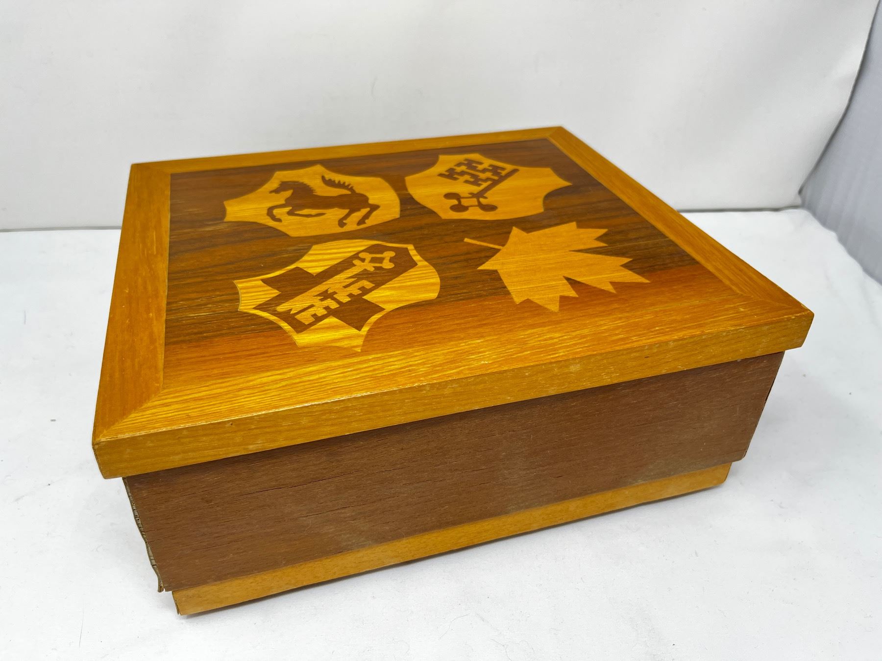 Decorative german canadian wooden box