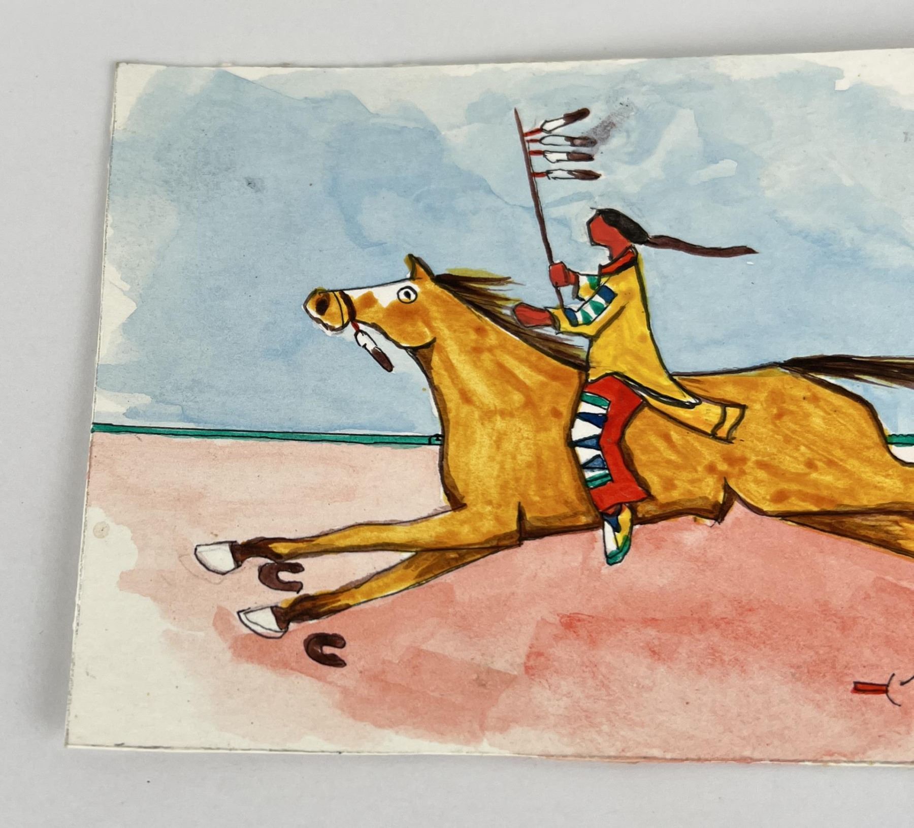 Merle Locke Oglala Sioux Watercolor Painting