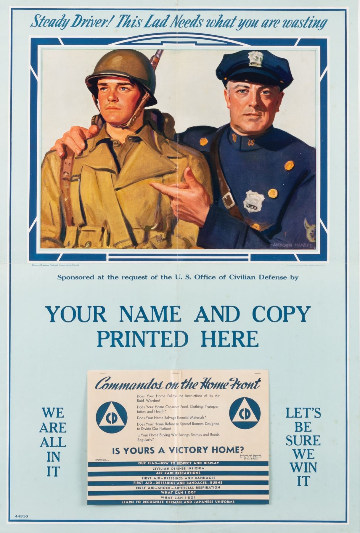 WWII CIVILIAN DEFENSE POSTER