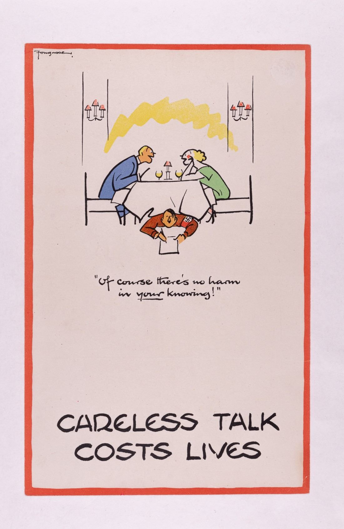 WWII CARELESS TALK COST LIVES POSTER WWII CARELESS TALK COST LIVES POSTER
