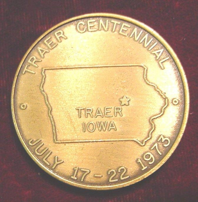 1873-1973 Traer Centennial Token. BU