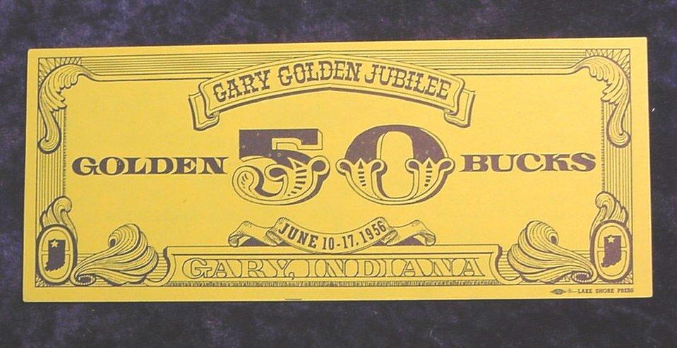 1956 Gary Golden Jubilee $50 Scrip