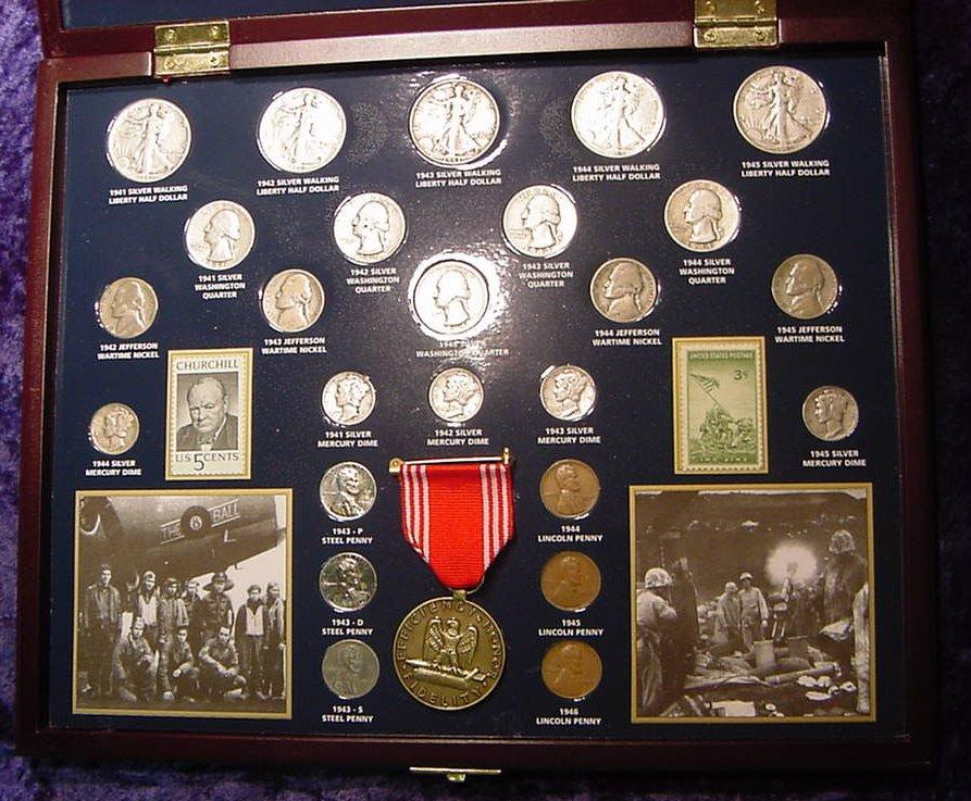 World War II Historic Cased Coin Collection