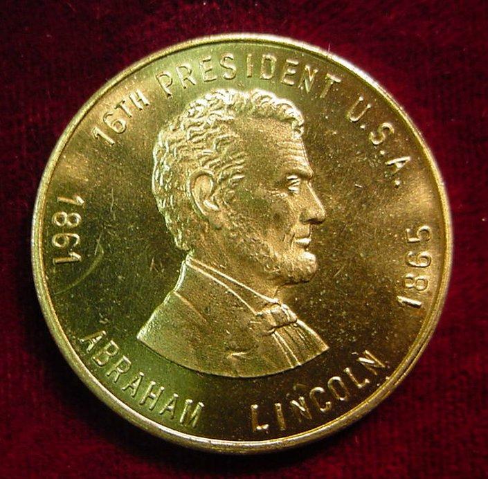 1861-65 Abraham Lincoln Token. Bronze.
