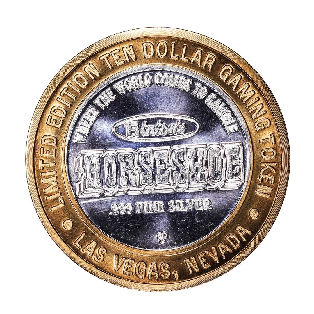 .999 Silver Binion's Horseshoe $10 Casino Limited Edition Gaming Token .999 Silver Binion's Horseshoe $10 Casino Limited Edition Gaming Token