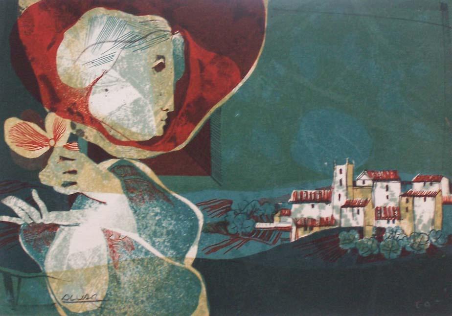 SUNOL ALVAR Signed Litho Spanish Art