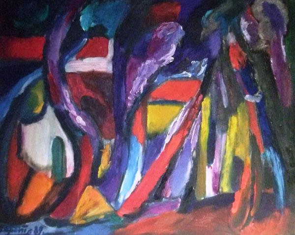 JONAS CEPONIS Oil Painting Lithuanian Art1989