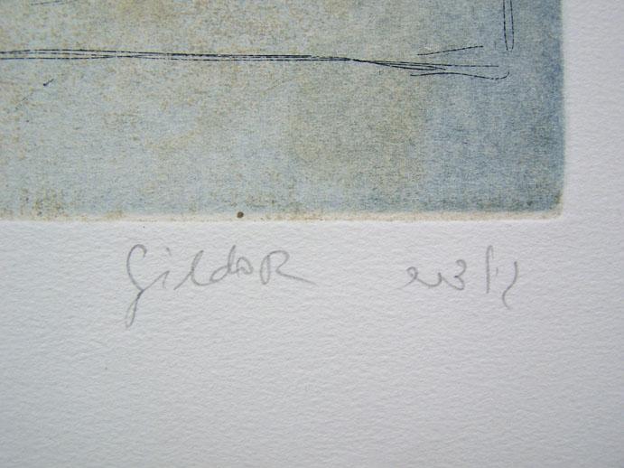 JACOB GILDOR Sig. Etching Israeli Art