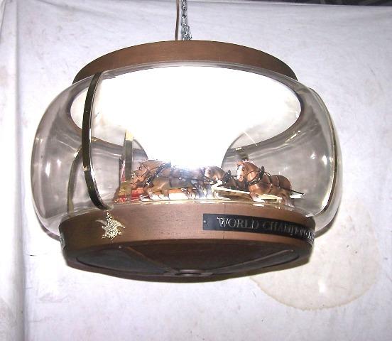 Vintage Budweiser Hanging Lamp Clydesdale Team