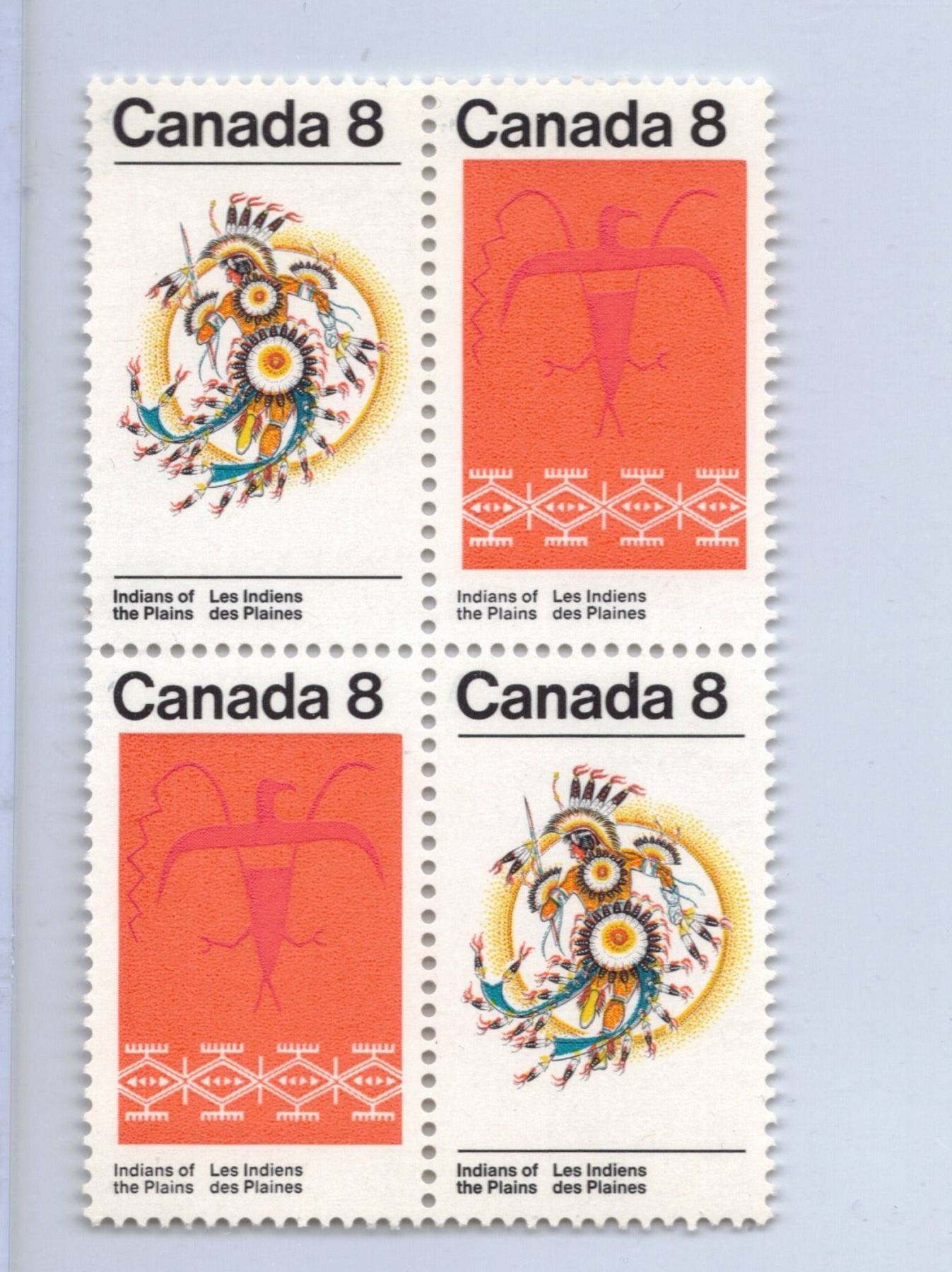 Canada Stamp #565b - Plains Indians 1972 - Four Stamps Total