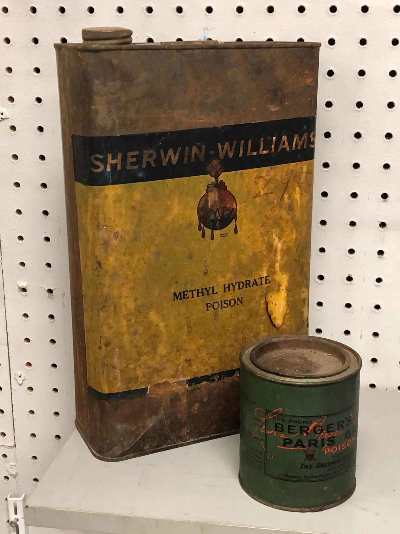 2 vintage Sherwin-Williams Poison collectors cans