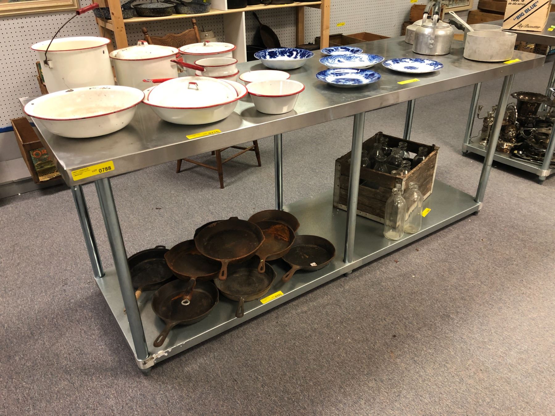 EFI Commercial kitchen chef's stainless steel prep table - approx. 84in ...