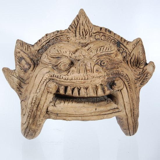 Vintage Hand Carved Clay Yak Mask (ANT-123)