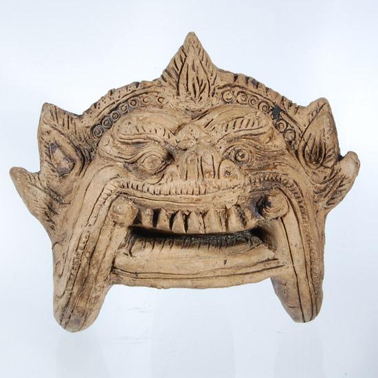 Vintage Hand Carved Clay Yak Mask (ANT-123)