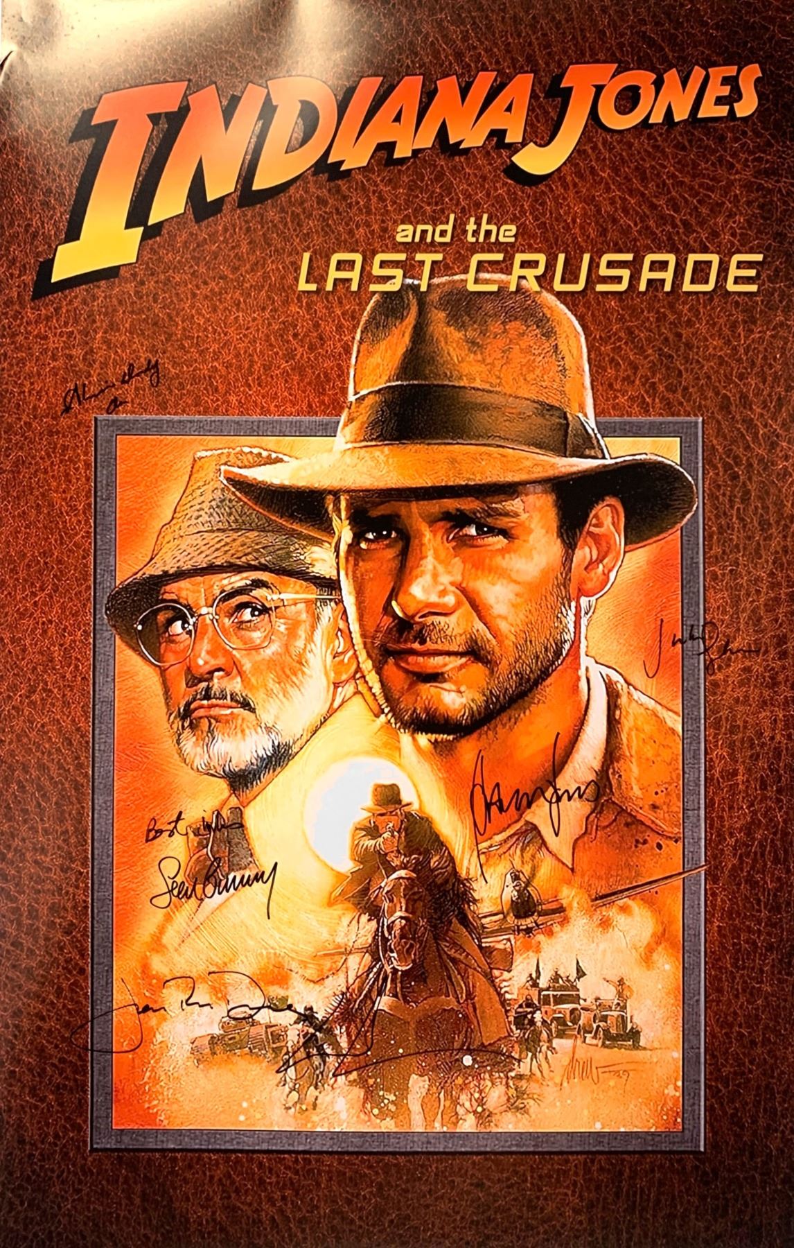 Autograph Indiana Jones Last Crusade Poster