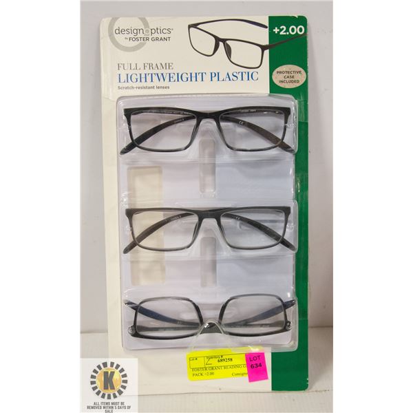 FOSTER GRANT READING GLASSES 3 PACK 2 00 FOSTER GRANT READING GLASSES 3 PACK 2 00
