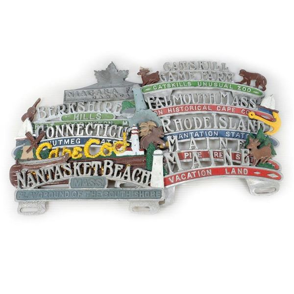 Ten Cast Aluminum License Plate Toppers