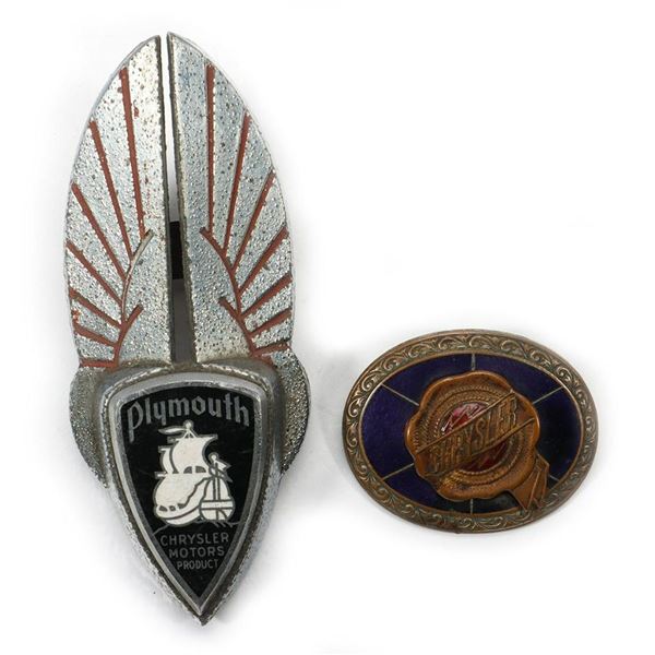 Antique Automobile Badges: Plymouth and Chrysler