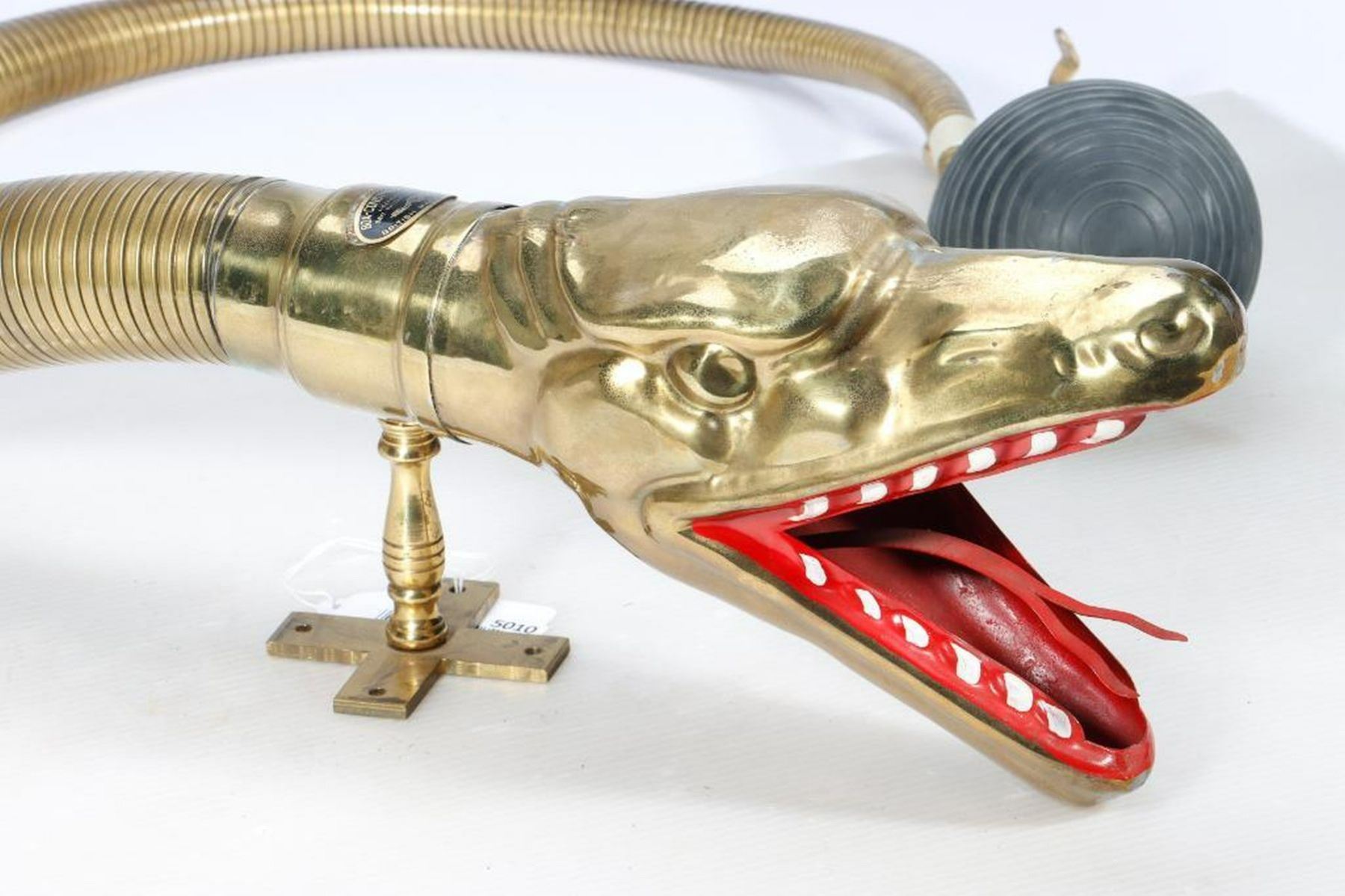 Brass Boa Constrictor Horn. Snake Head with tapering tube, brackets and ...