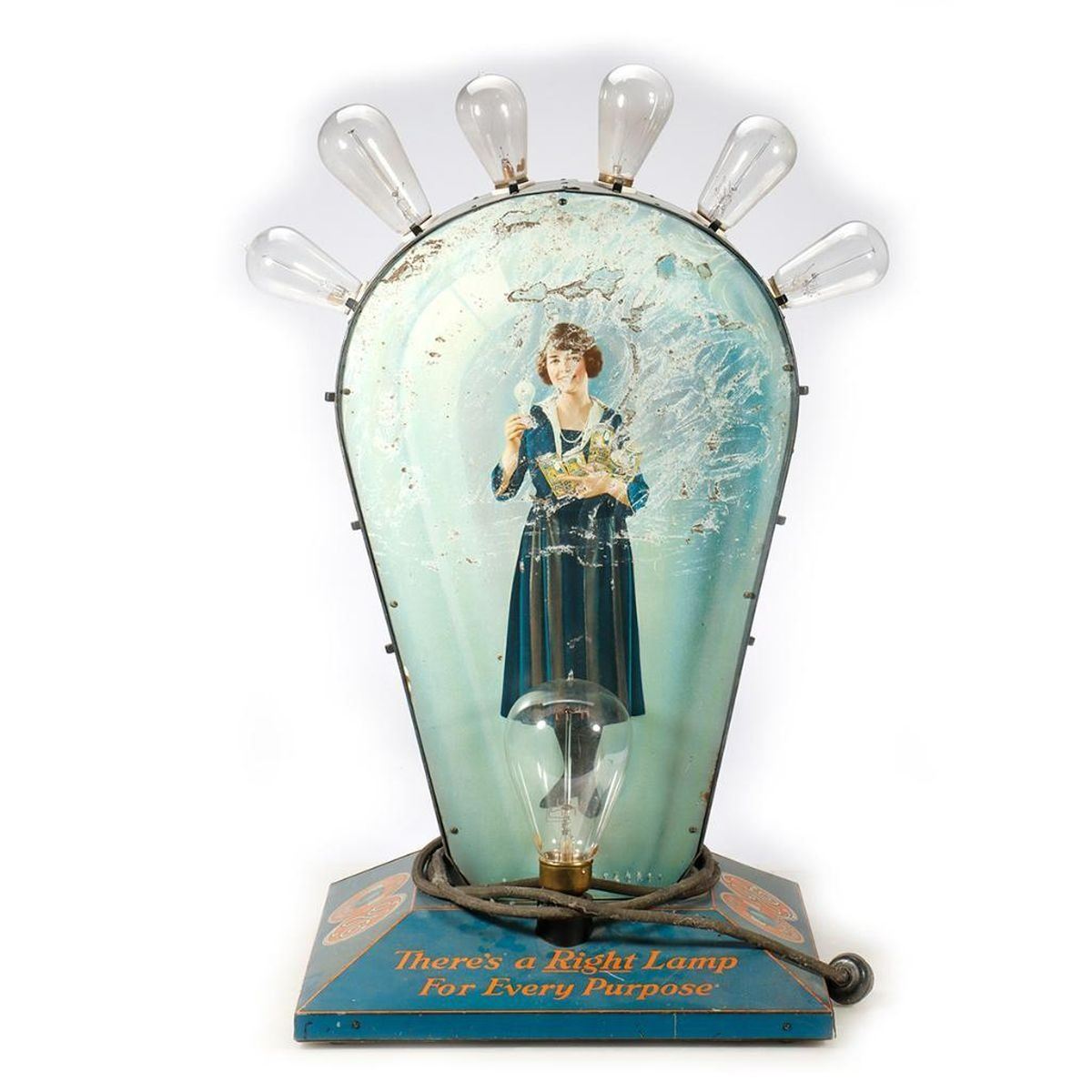 GE Edison Mazda Lamp Store Display and antique light bulbs