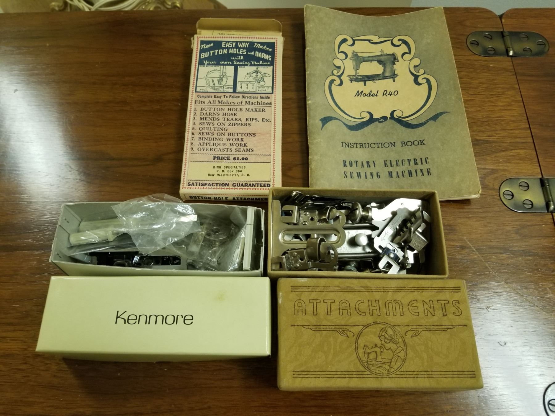 Rotary Electric Sewing Machine Model R40 Plus Cabinet And Accessories