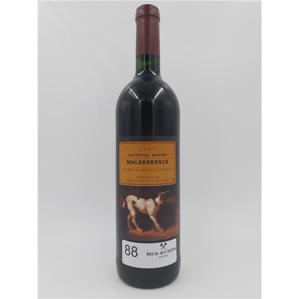 Faithful Hound Mulderbosch South Africa Red Wine 2002 Vintage 135 Beck Auctions Inc