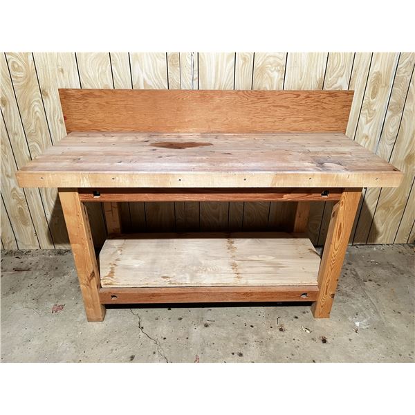 Heavy duty wooden work bench