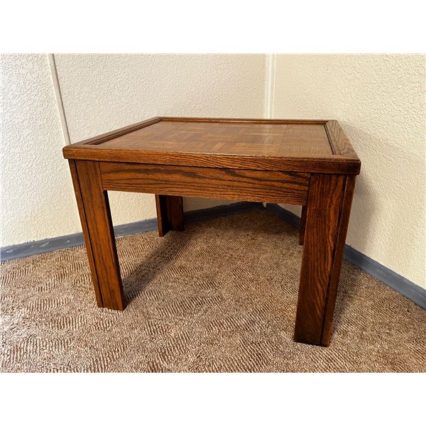 Checker top style wooden side table