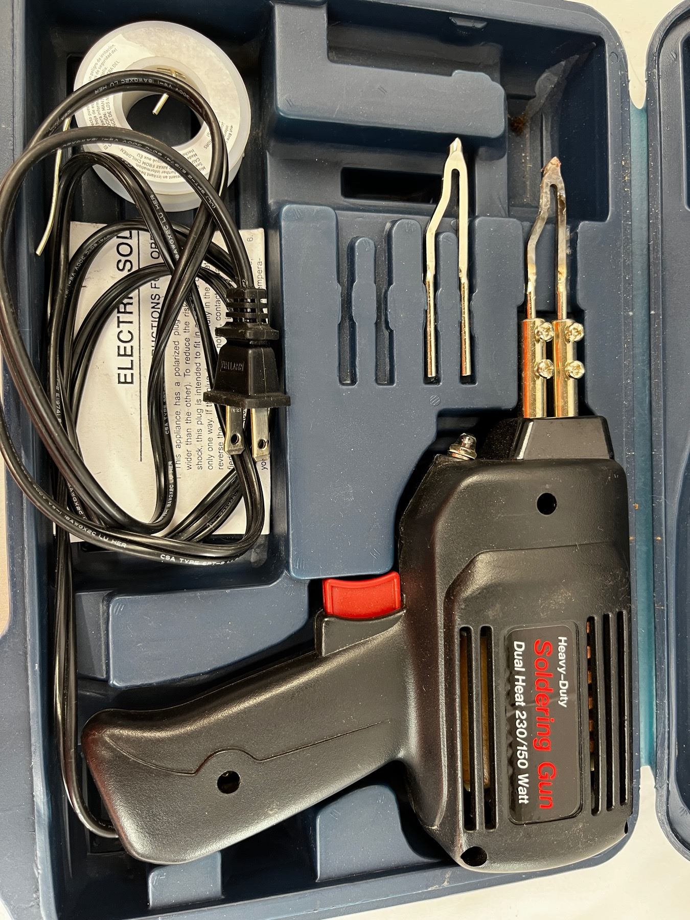 Heavy Duty Soldering Gun Dual Heat 230/150 Watt