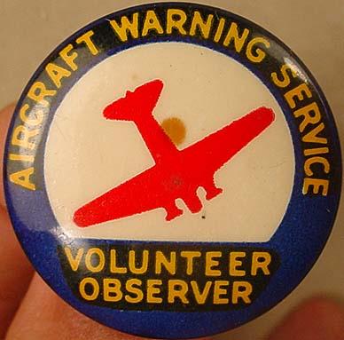 WW2 ERA AIRCRAFT WARNING SERVICE VOLUNTEER OBSERVE