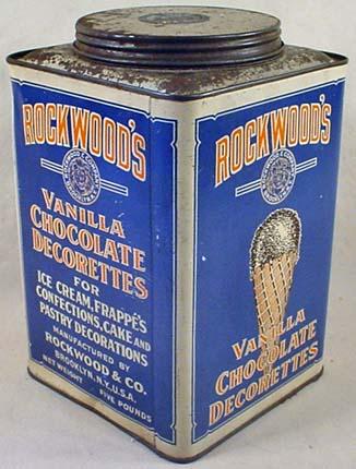 VINTAGE ROCKWOOD'S VANILLA CHOCOLATE DECORETTES AD