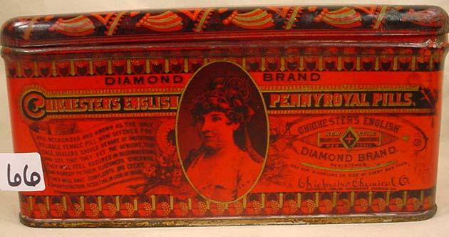 ANTIQUE CHICHESTER'S ENGLISH PENNYROYAL PILLS ADVE